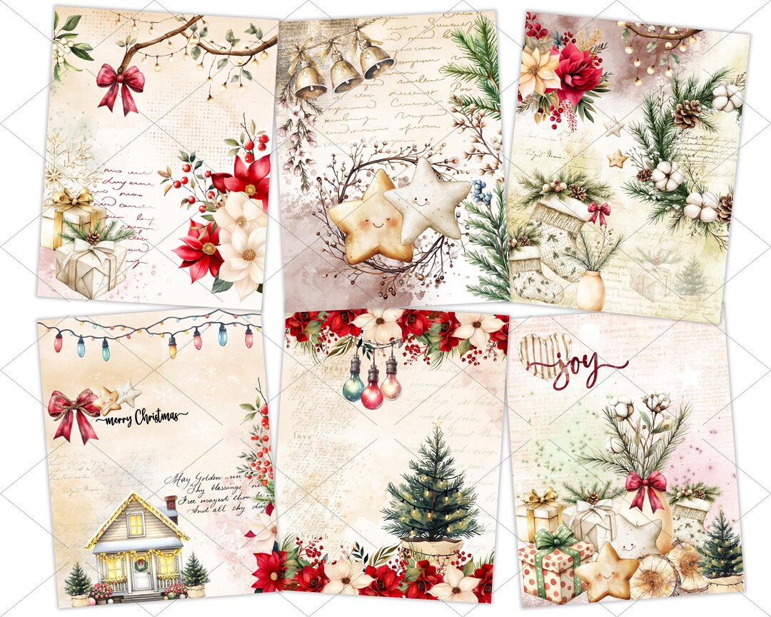 A Rustic Christmas, 8.5x11, Digital Scrapbook Paper - Etsy