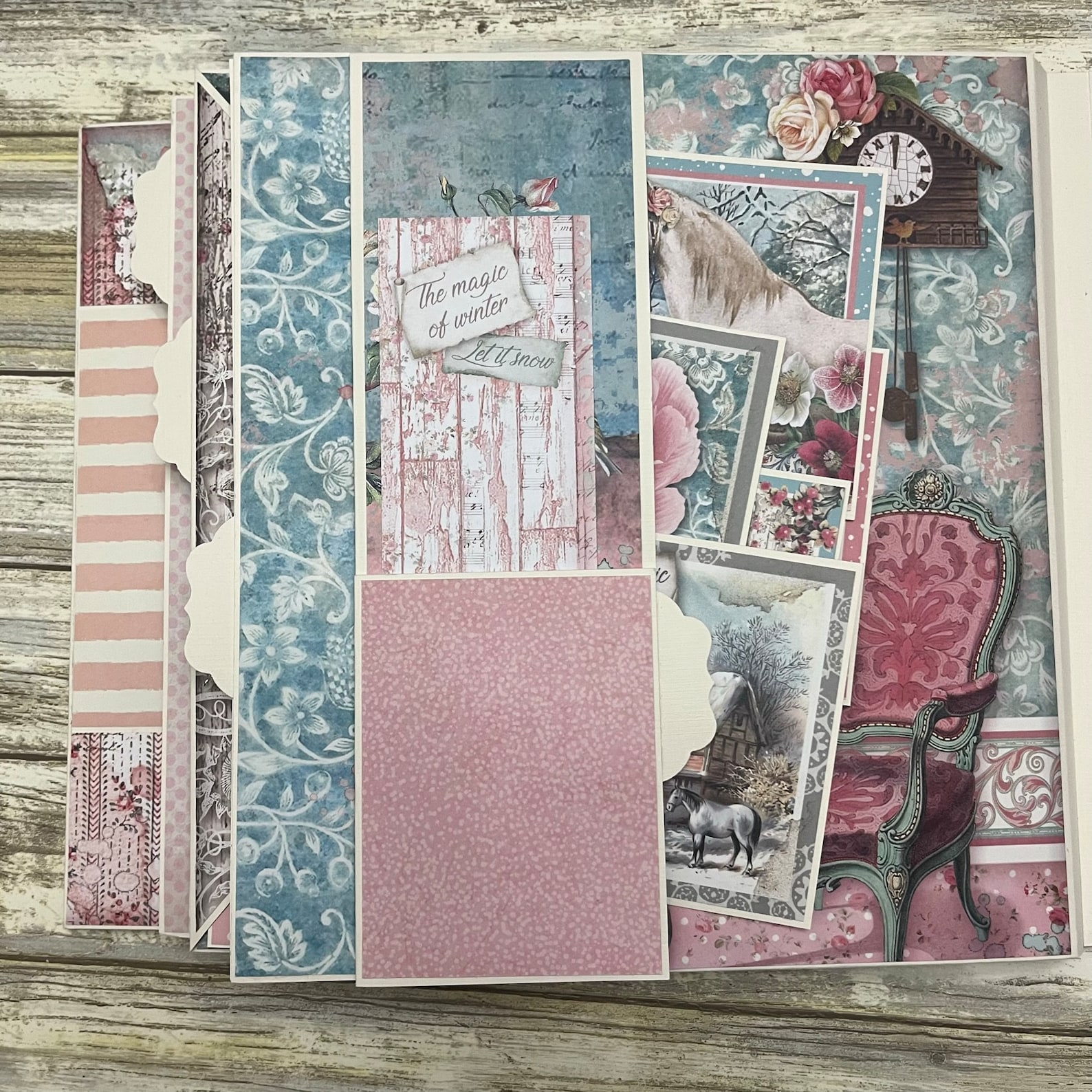 TUTORIAL, 10X10, Scrapbook Mini Album, Stamperia Sweet Winter, Graphic ...