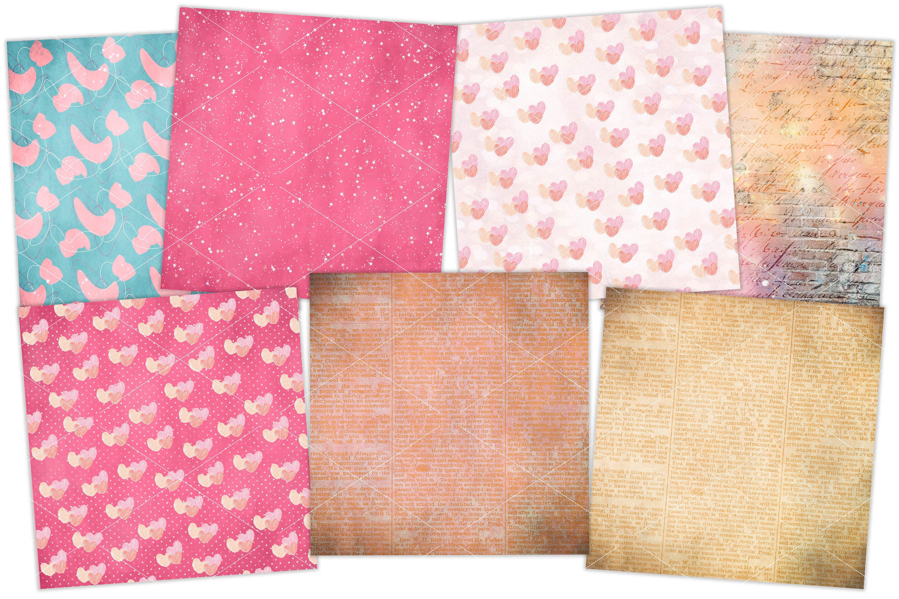 Cutie Pies, Digital Scrapbook Paper - Etsy