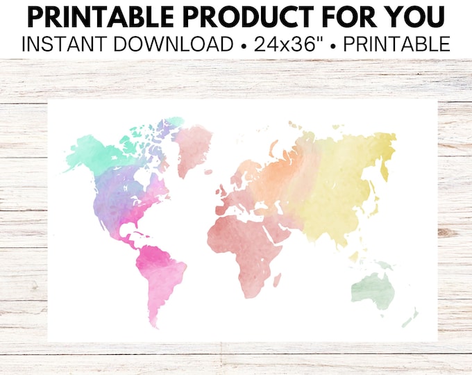 Printable Diversity Wall Art, World Map With Countries, Diversity Art ...