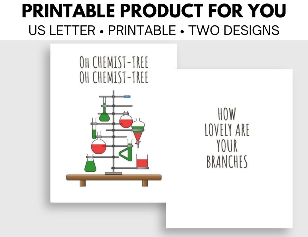 Science/chemistry Christmas Cards | Printable Digital Art Print - Etsy