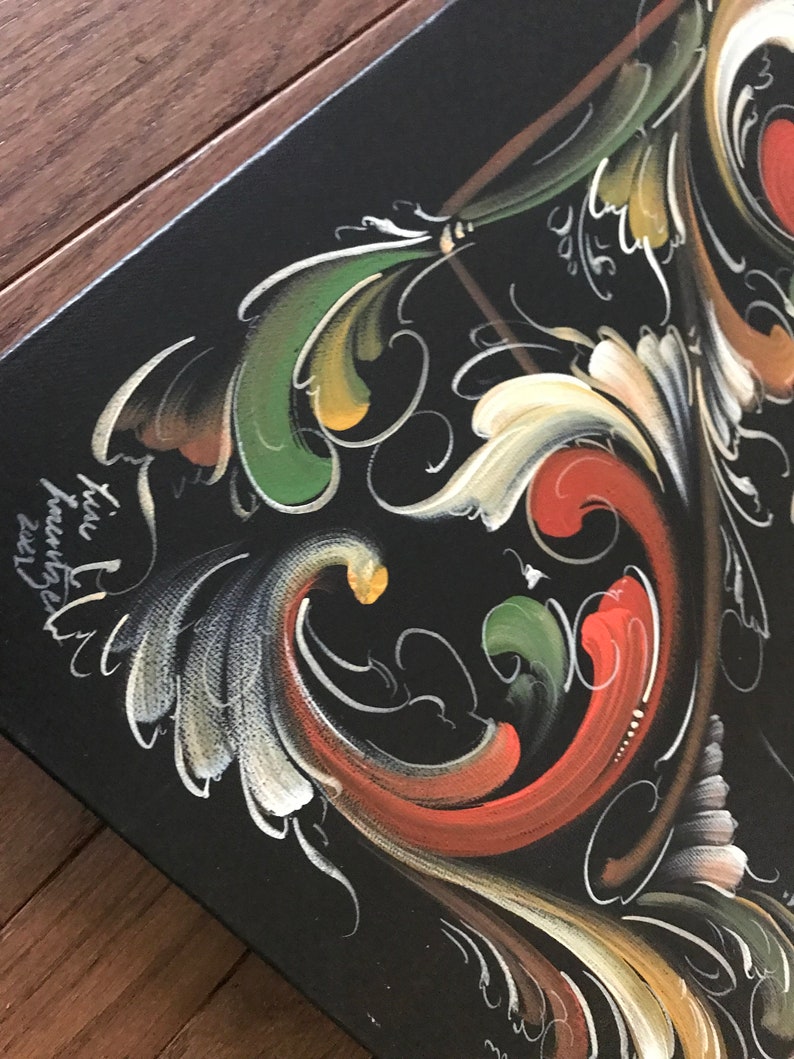 Norwegian Rosemaling Modern Telemark Rosemaling Canvas - Etsy