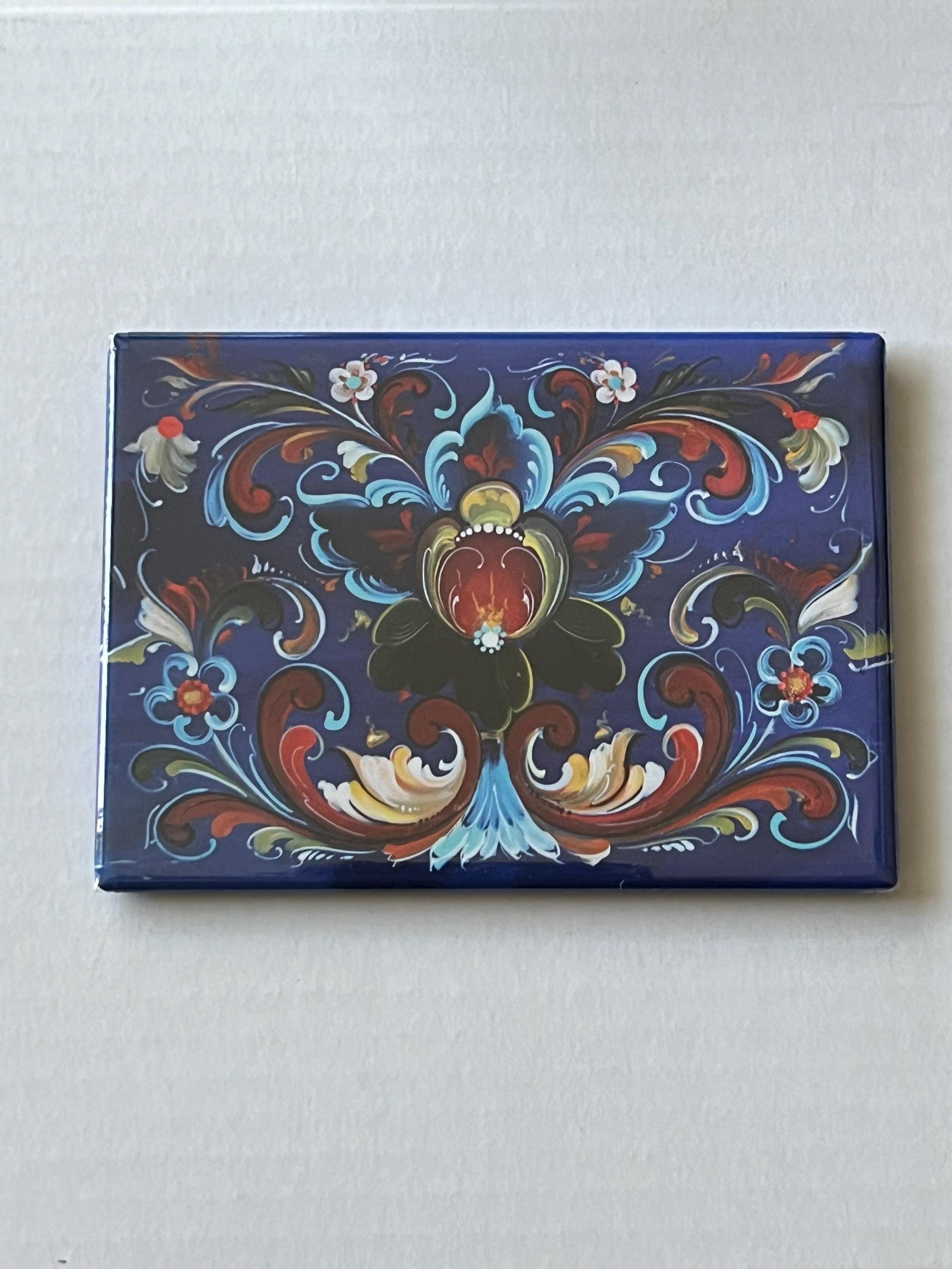 Rosemaling Magnet, Hallingdal Style Norwegian Folk Art Assorted Designs ...