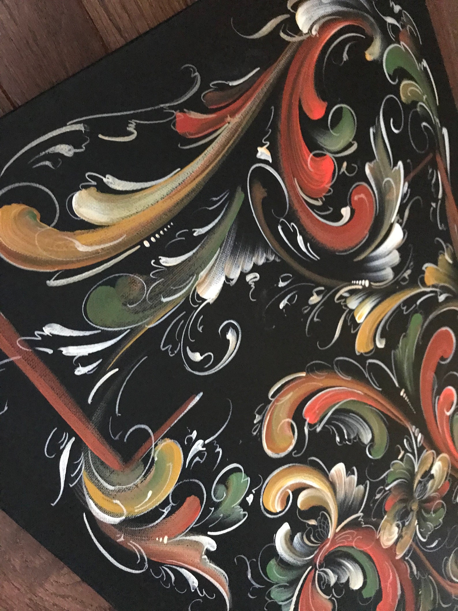 Norwegian Rosemaling Modern Telemark Rosemaling Canvas - Etsy