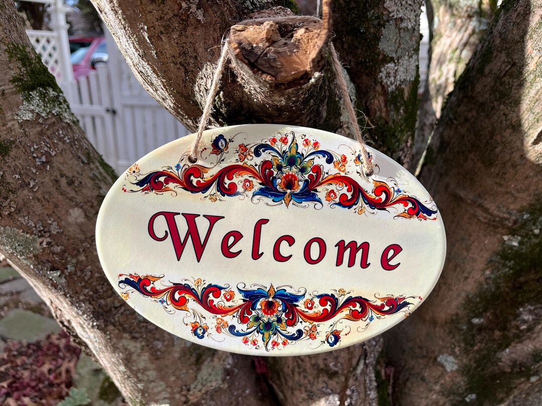 Oval Ceramic Welcome Sign - Original Design by Lise Lorentzen ...