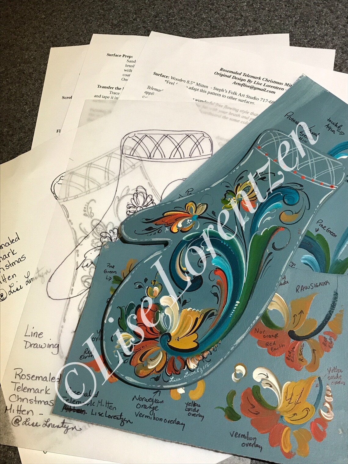 Painting Pattern Packet-rosemaling-telemark Christmas | Etsy