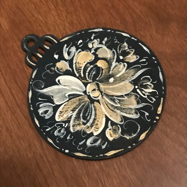 Rosemaled Wooden Round Ornaments Handpainted Choose From - Etsy