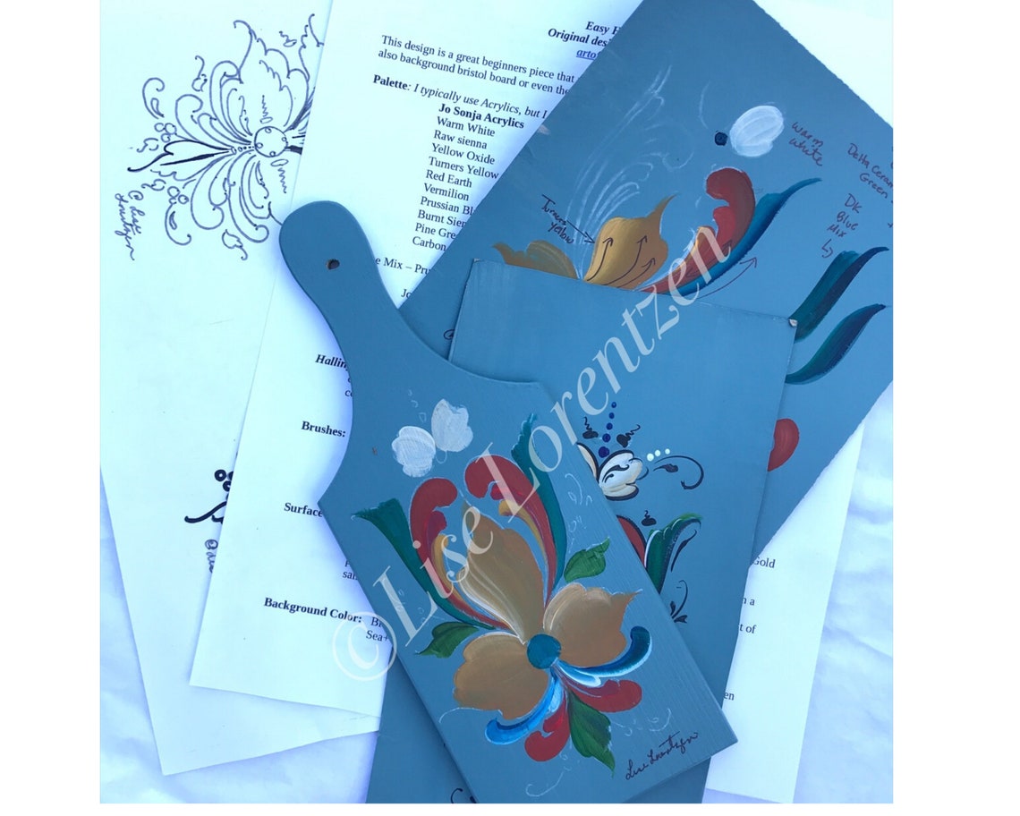 PDF Instant Download Painting Pattern Packet-rosemaling-easy Hallingdal ...