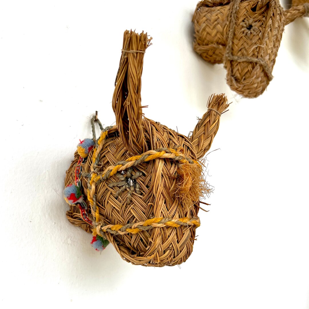 Donkey Head, Size S, Rattan Donkey Head, False Animal Trophy, Faux ...