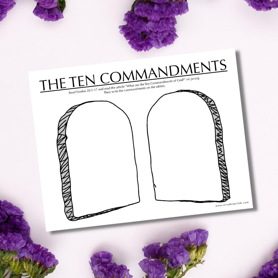 The Ten Commandments Worksheet | JW Family Worship Activity - Etsy