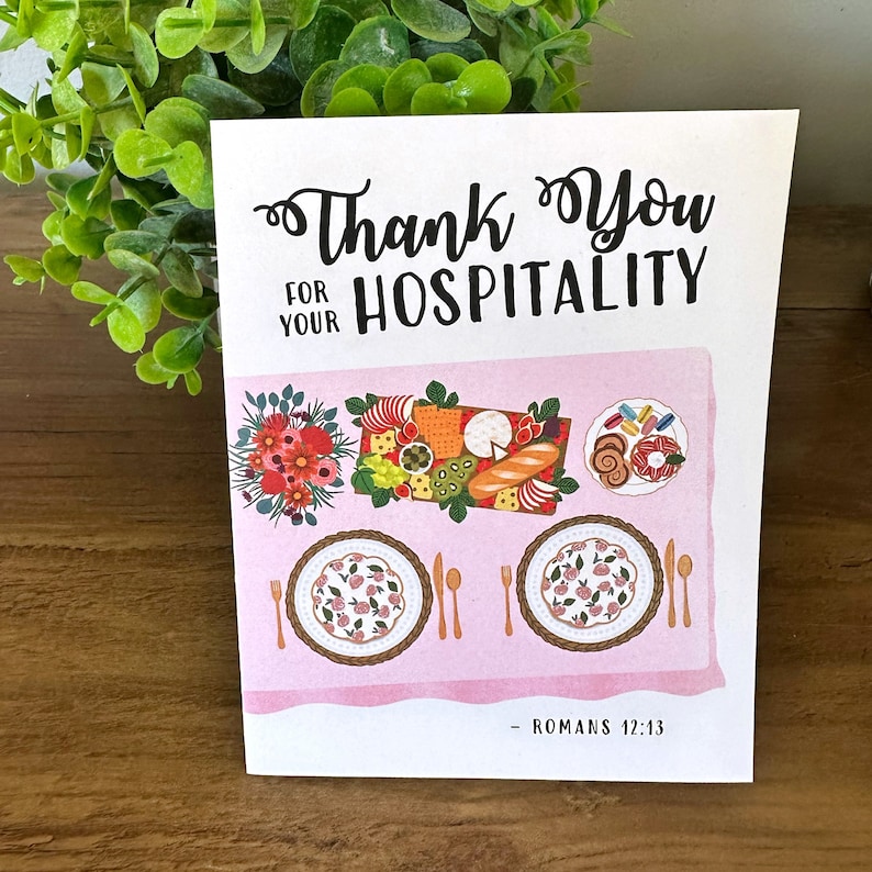 Thank You for Your Hospitality Greeting Card Hospitality - Etsy
