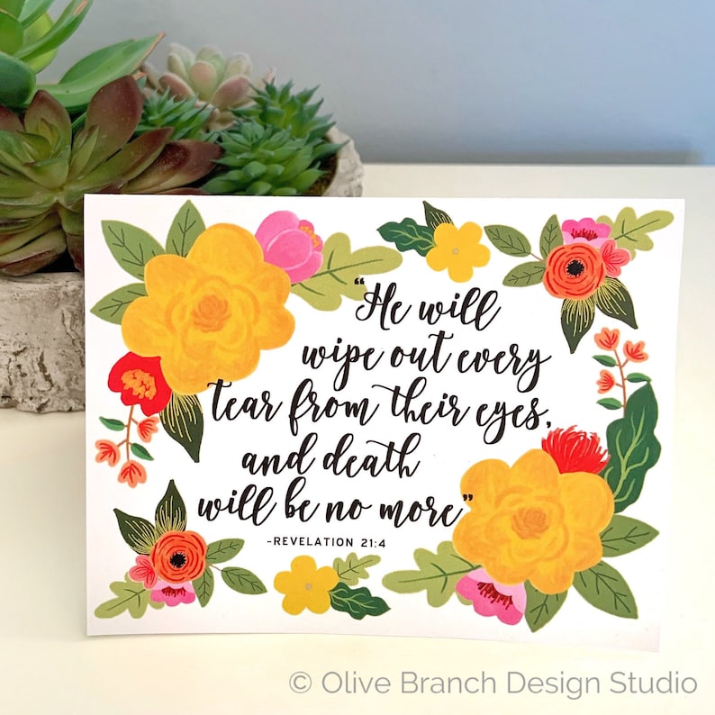 He Will Wipe Out Every Tear Card- Revelation 21:4 - Etsy