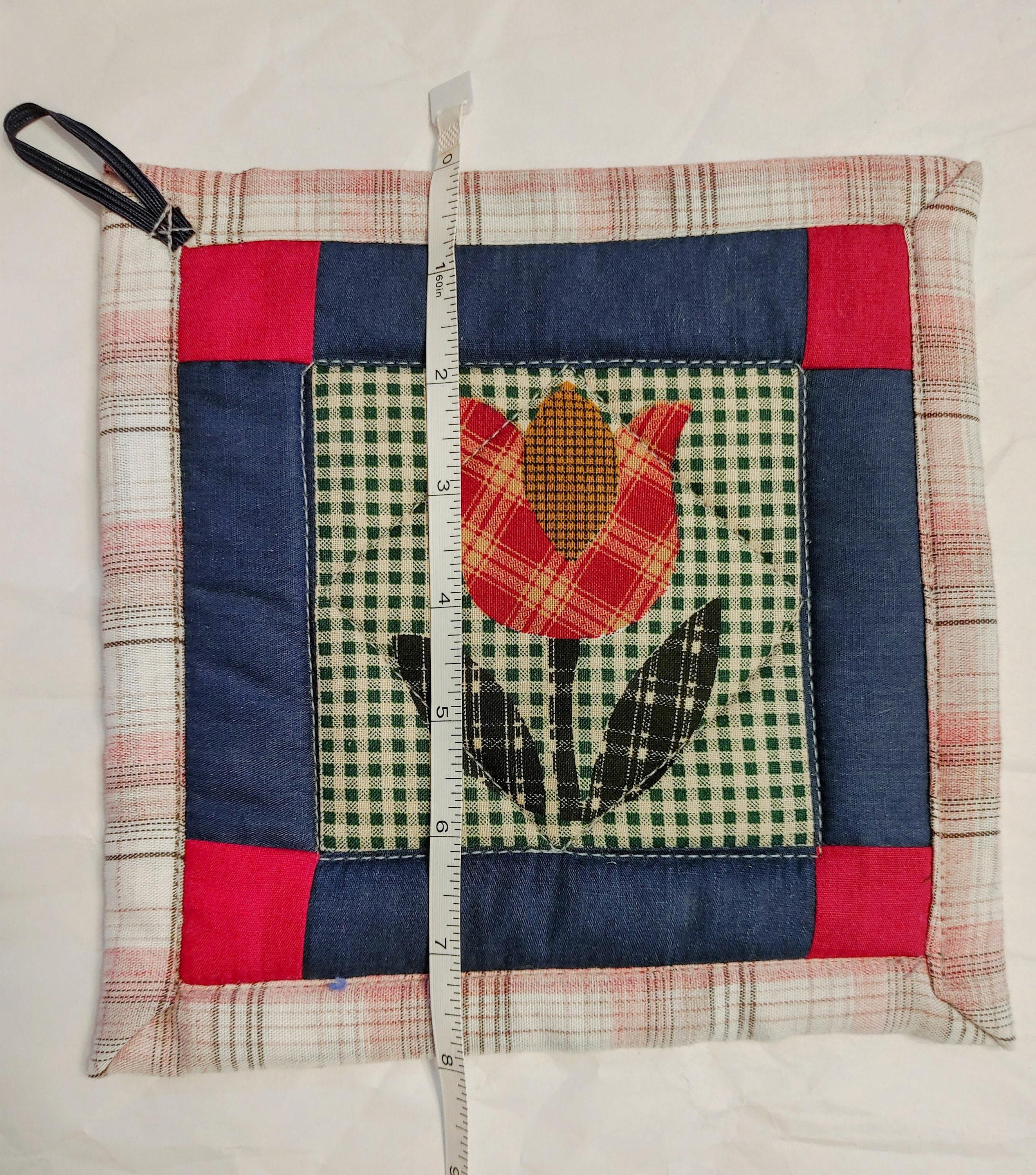 Hot Pad. Pot Holder. Appliqued With Flower. Homemade, Handmade, One of ...