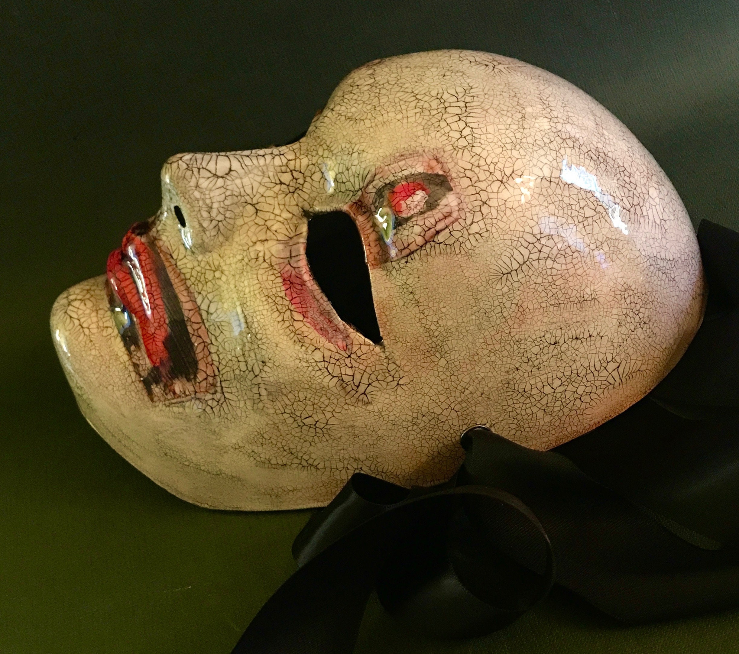 Full Face Mens Masquerade Mask. Halloween Mask. Hand Painted - Etsy