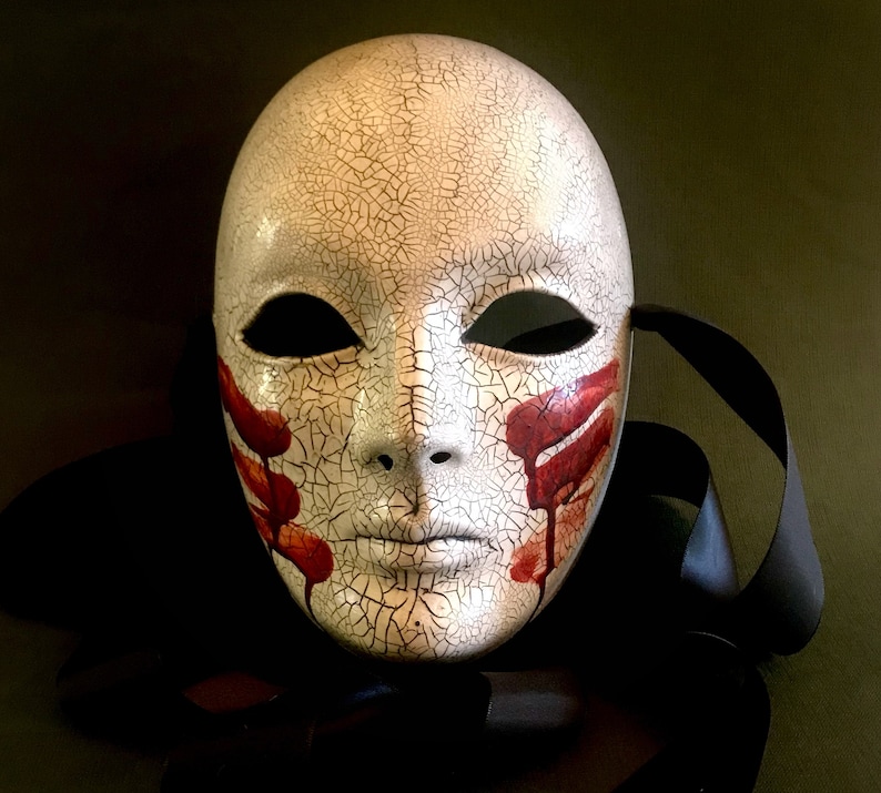 Full Face Horror Masquerade Mask. Scary Bloody Theater and - Etsy