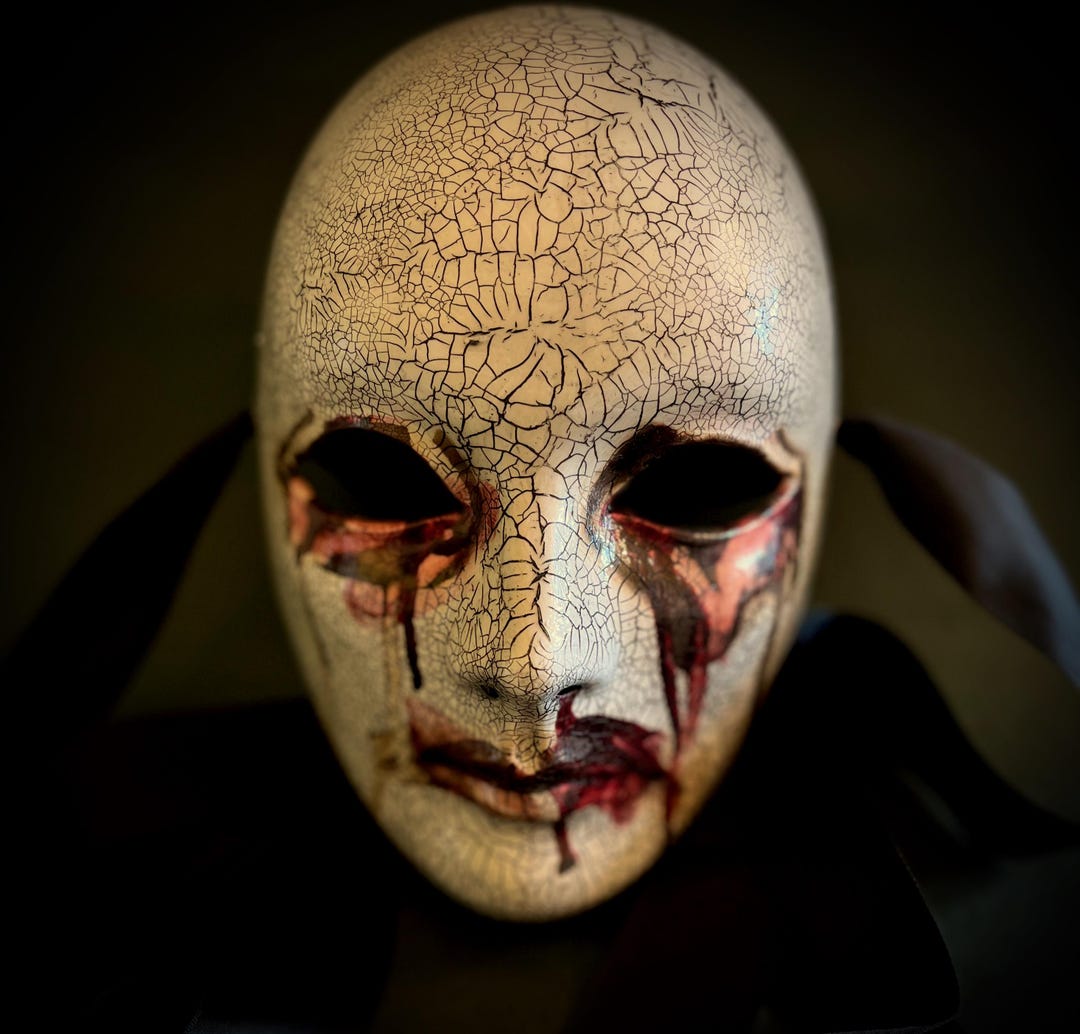 Mens Horror Masquerade Mask. Adult Scary Halloween Mask. Bloody Mens ...