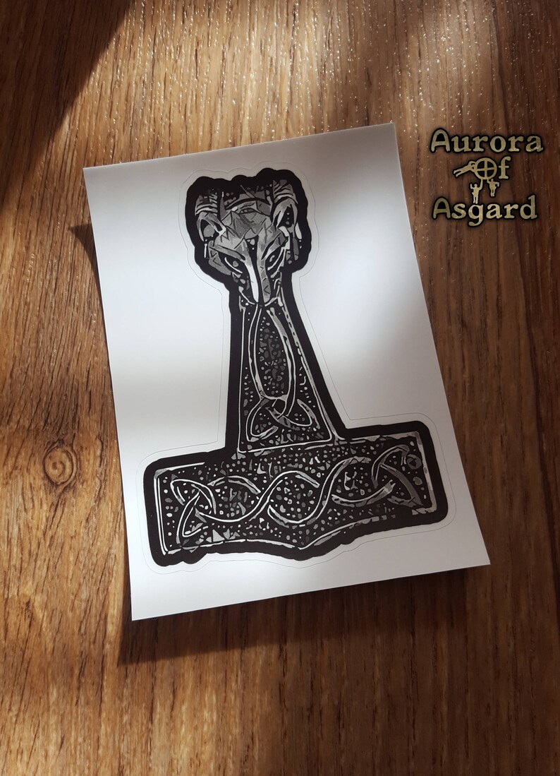 Précut Viking Mjolnir Thors Hammer Sticker / Decal - Etsy France