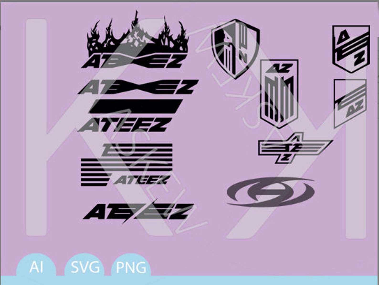 Ateez Kpop Logos Svg Png Ai - Etsy