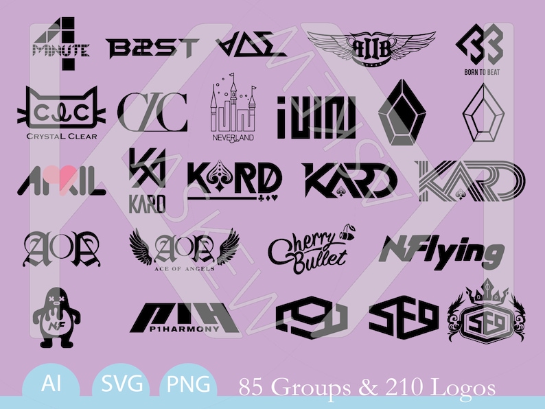 85 Kpop Groups 210 Logos Svg Png Ai - Etsy