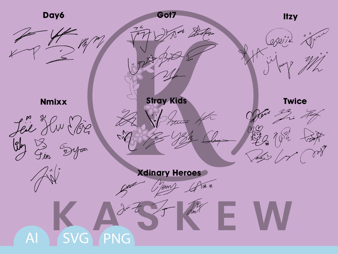 JYP Entertainment Group Signatures / Autographs Svg, Png, Ai - Etsy