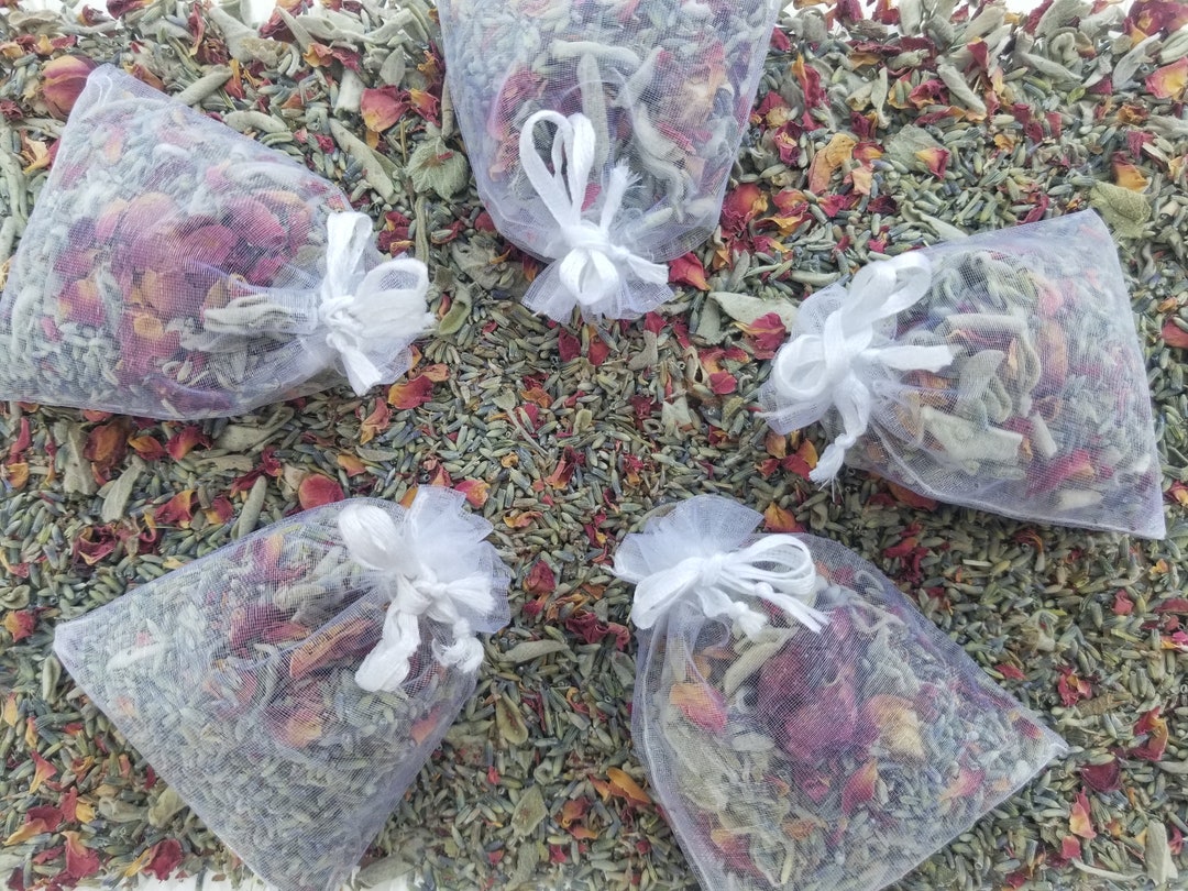 Lavender Rose Sage Sachets, Set of 5, Can Be Personalized, - Etsy