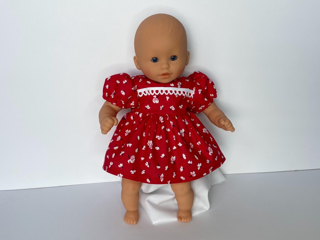 Red Floral Doll Dress for 12-inch Dolls: Such as Corolle and Melissa ...