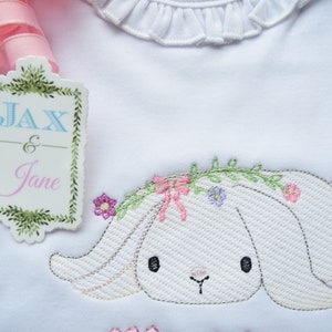 Rabbit Sketch Floral Embroidery Design, Easter Rabbit Sketch Embroidery ...