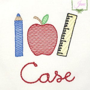 School Embroidery Design, Back to School Embroidery Design, Apple ...
