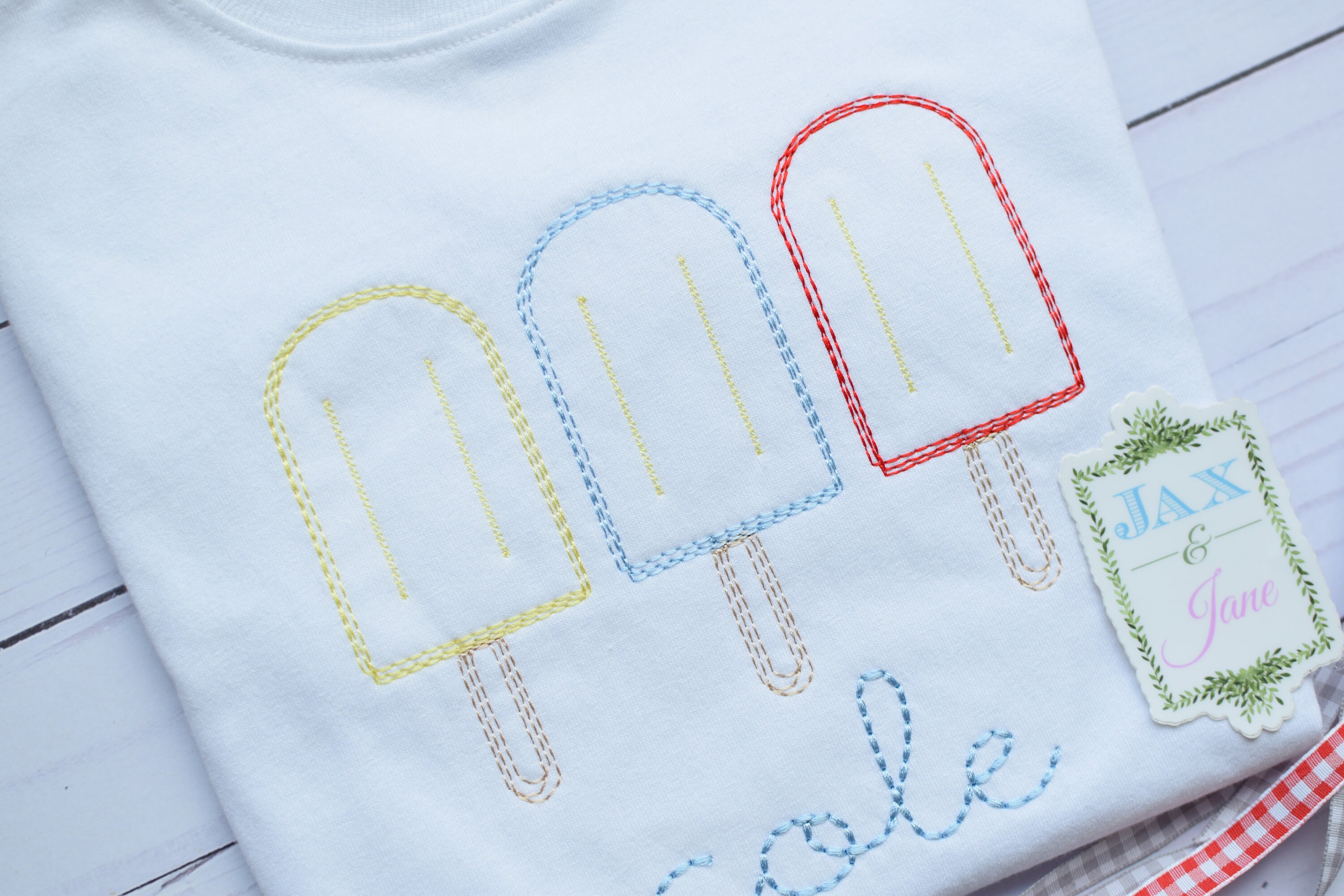 Popsicle Embroidery Design Summer Popsicle Embroidery Design | Etsy