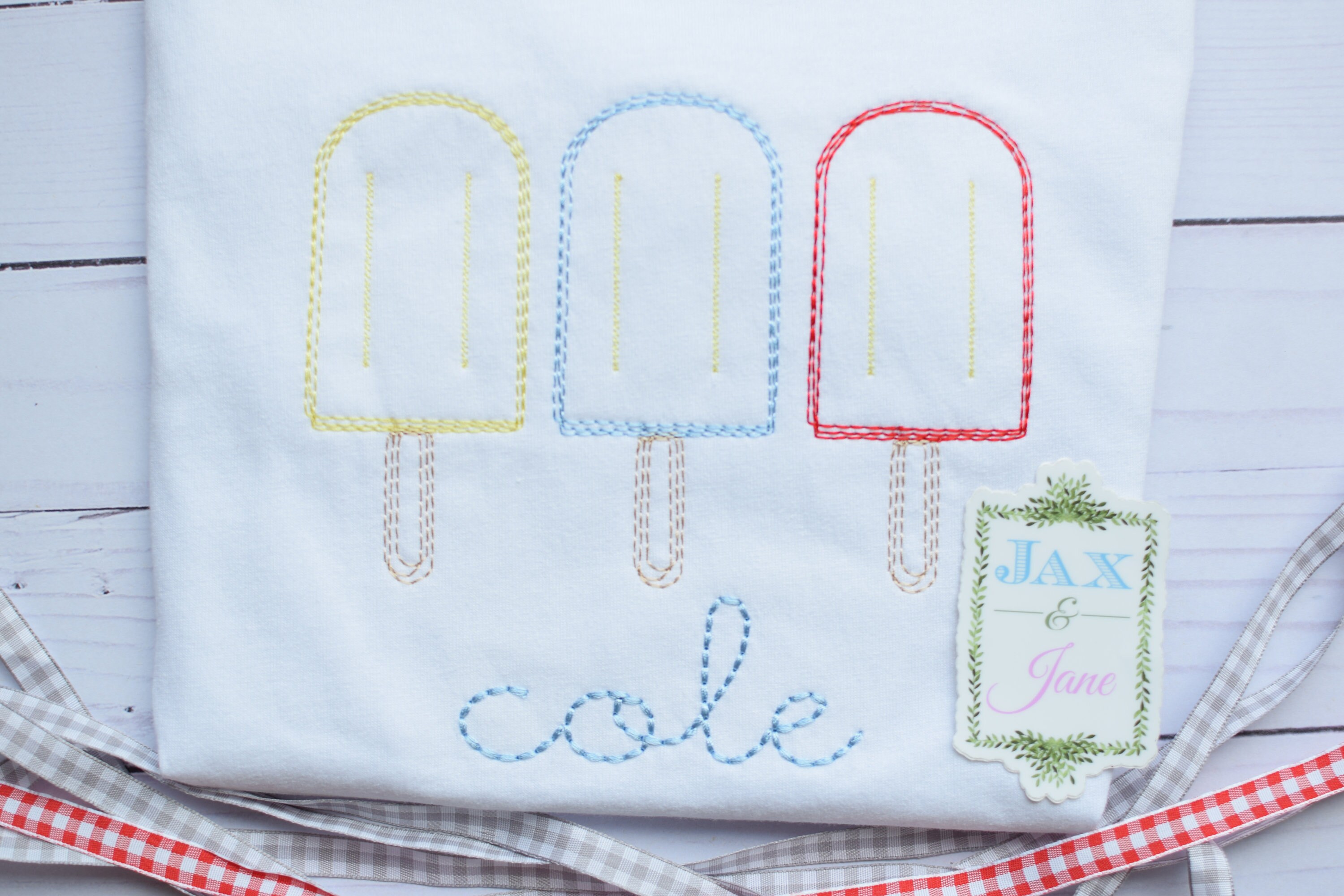 Popsicle Embroidery Design Summer Popsicle Embroidery Design | Etsy