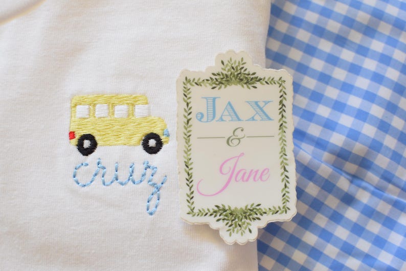 Satin Mini School Bus Embroidery Design, Mini School Bus Embroidery ...
