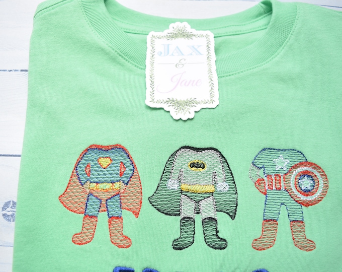 Boys Super Hero Embroidery Design Superhero Embroidery - Etsy
