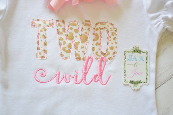 Two Wild Applique Design Two Wild Birthday Applique 2nd - Etsy