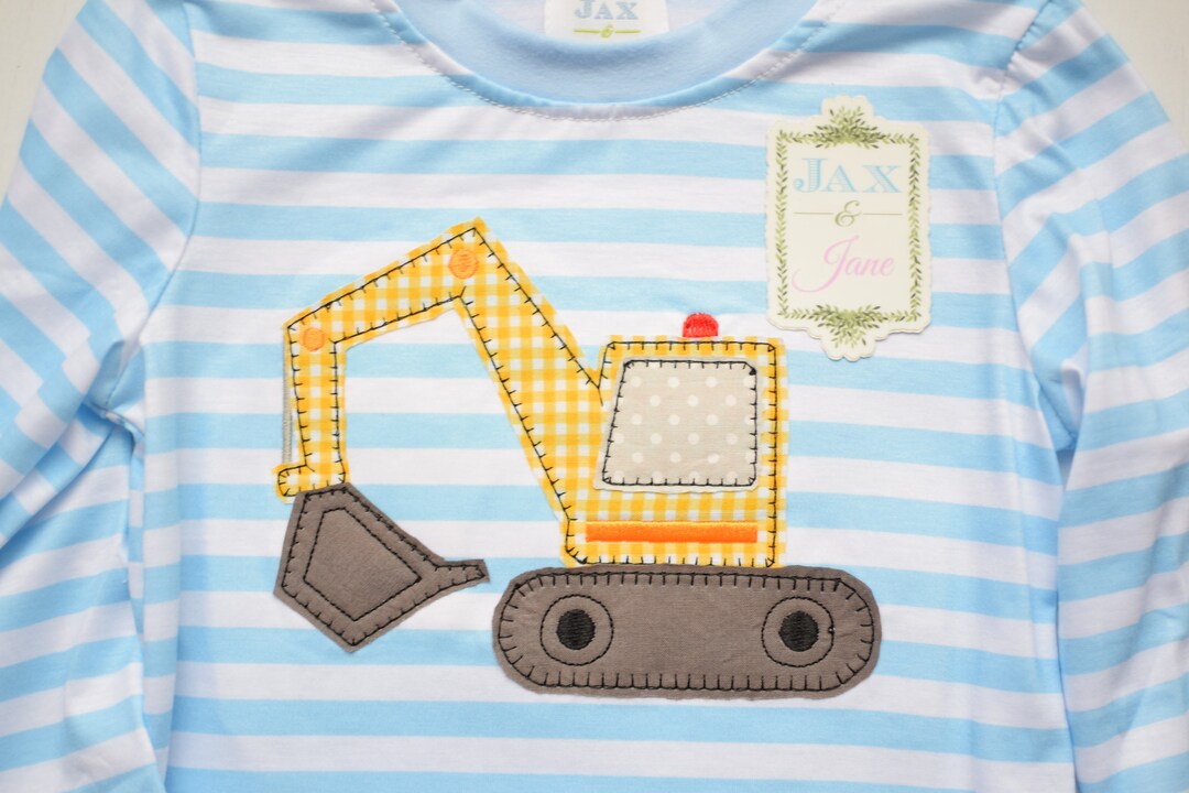 Excavator Applique, Vintage Excavator Applique, Boy Excavator Digger ...