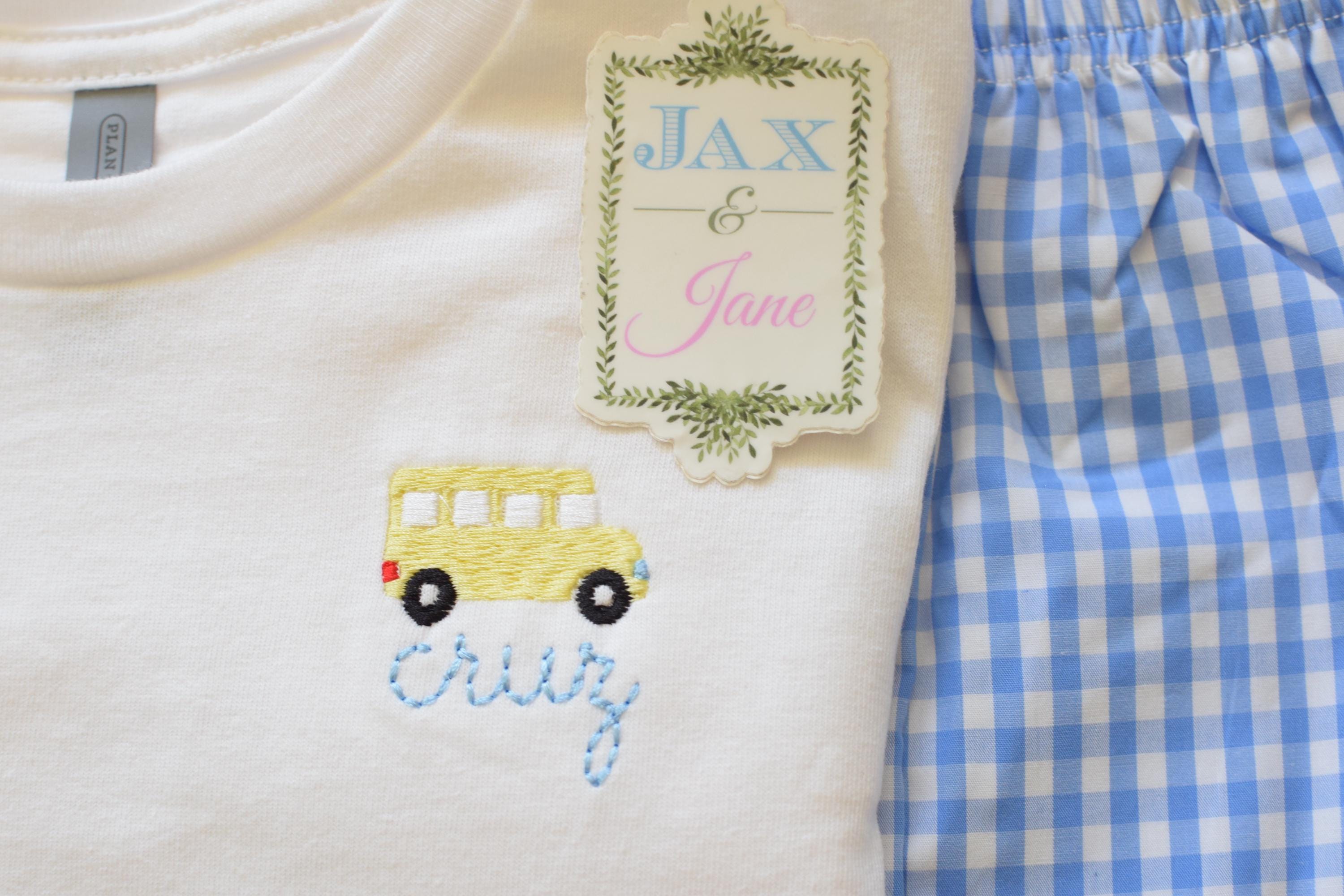 Satin Mini School Bus Embroidery Design, Mini School Bus Embroidery ...