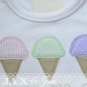 Ice Cream Cone Applique Design, Summer Applique Design, Ice Cream ...