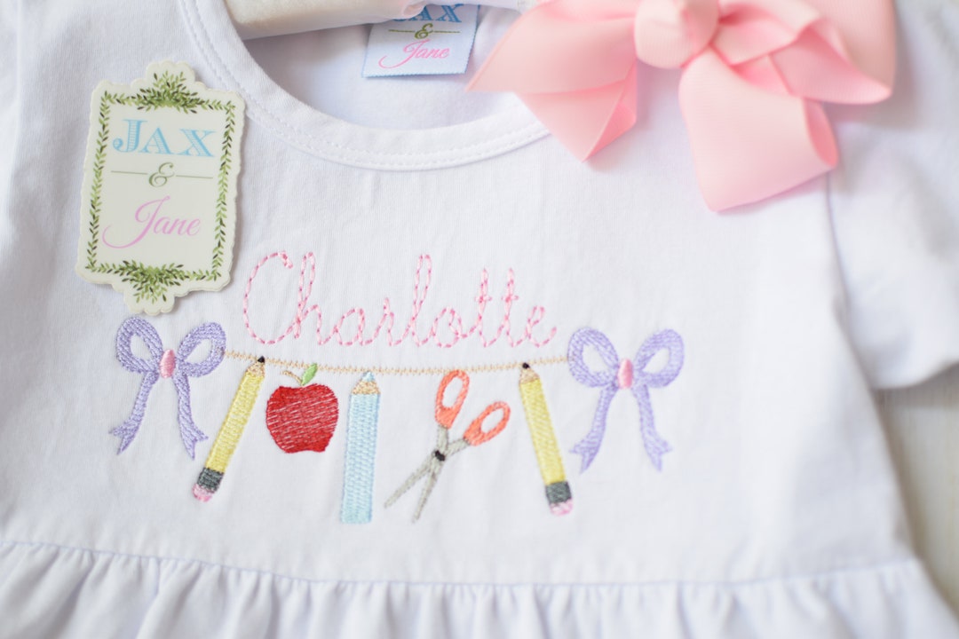 School Banner Embroidery Design, Back to School Embroidery Design ...