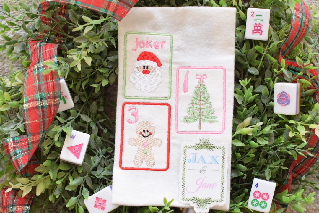 Christmas Mahjong Tile Embroidery Designs (digital Download) - Etsy