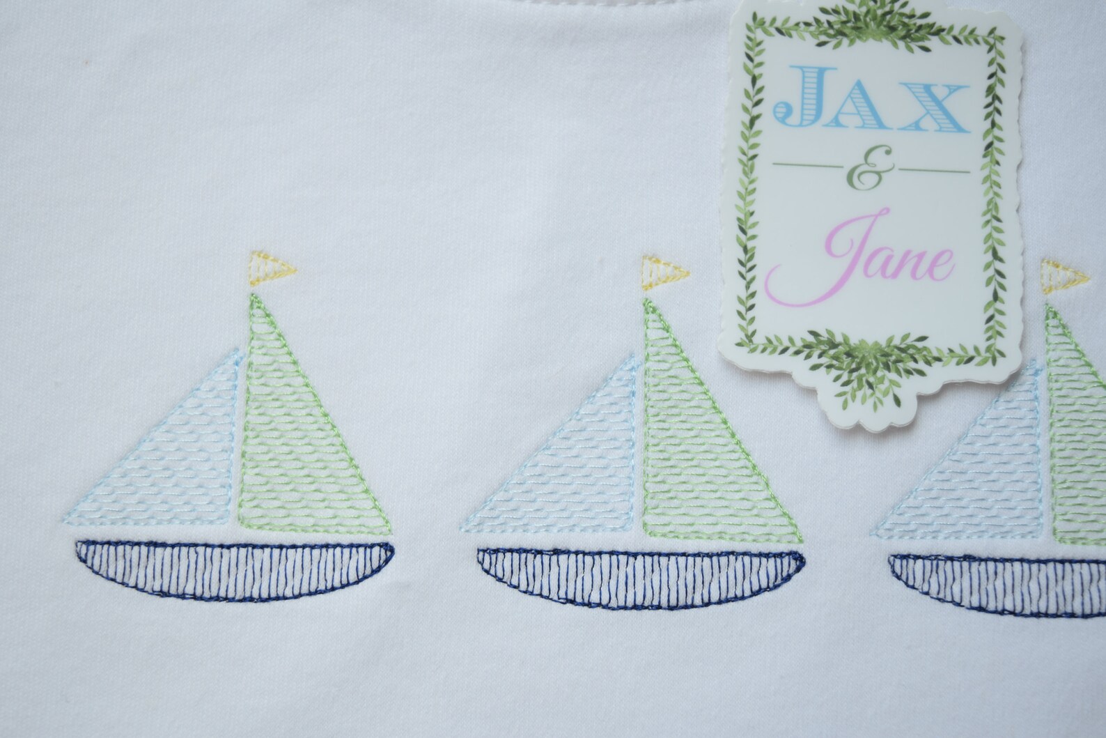 Sketch Stitch Sailboat Design Summer Sailboat Stitch Design | Etsy