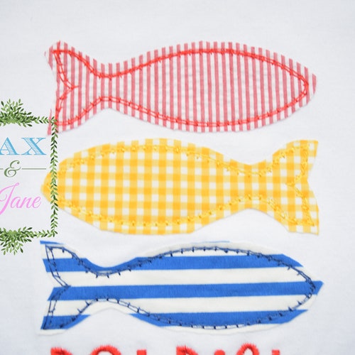 Simple Fish Blanket Stitch Applique | Etsy