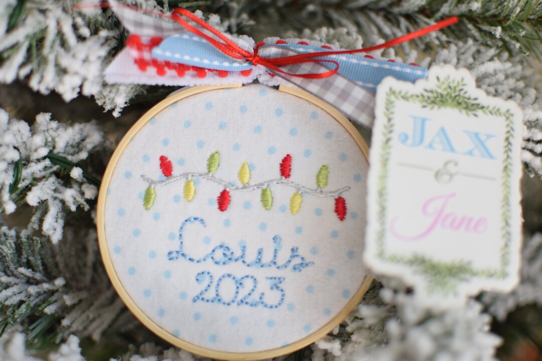 Christmas Lights Machine Embroidery Design, String Lights Embroidery ...