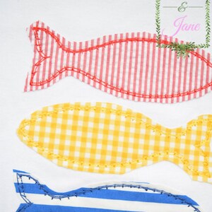 Fish Applique Design, 3 Fish Applique Design, Summer Fish Applique ...