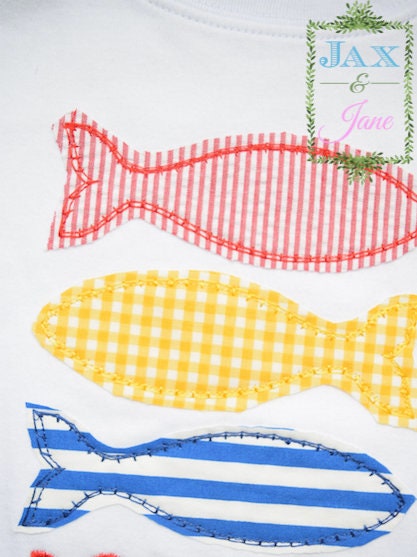 Fish Applique Design, 3 Fish Applique Design, Summer Fish Applique ...