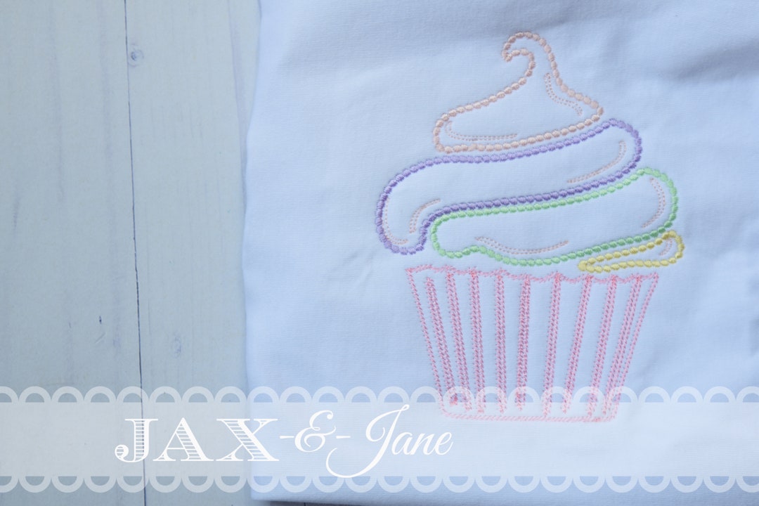 Princess Cupcake Embroidery Design, Cupcake Embroidery, Cupcake ...
