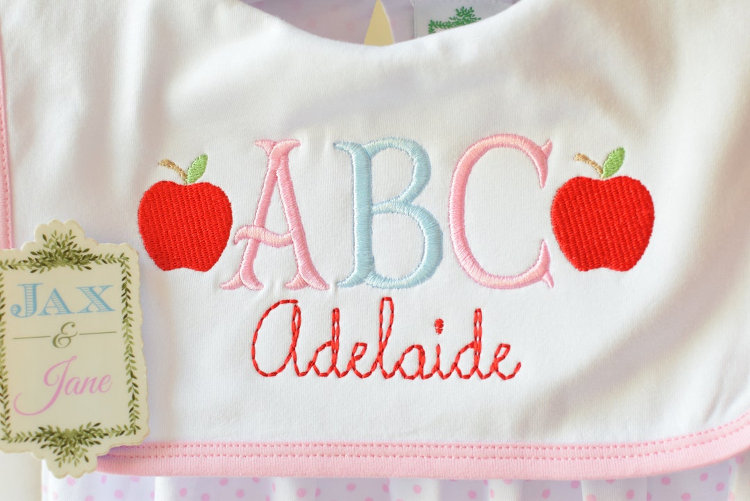 ABC Apples Embroidery Design, ABC Embroidery Design, Back to School ABC ...