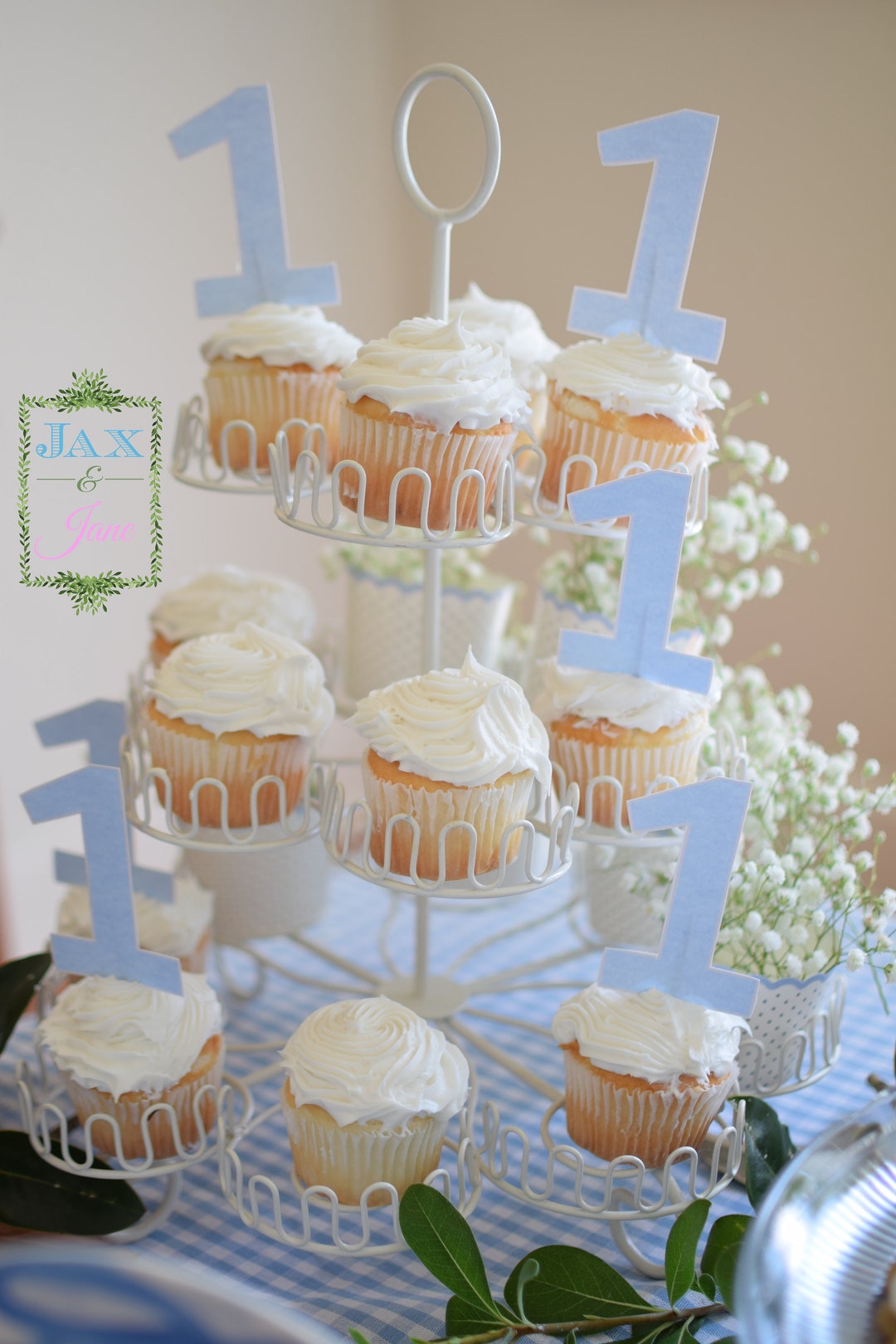 PRINTABLE Watercolor 1s, First Birthday Cupcake Toppers, Printable ...