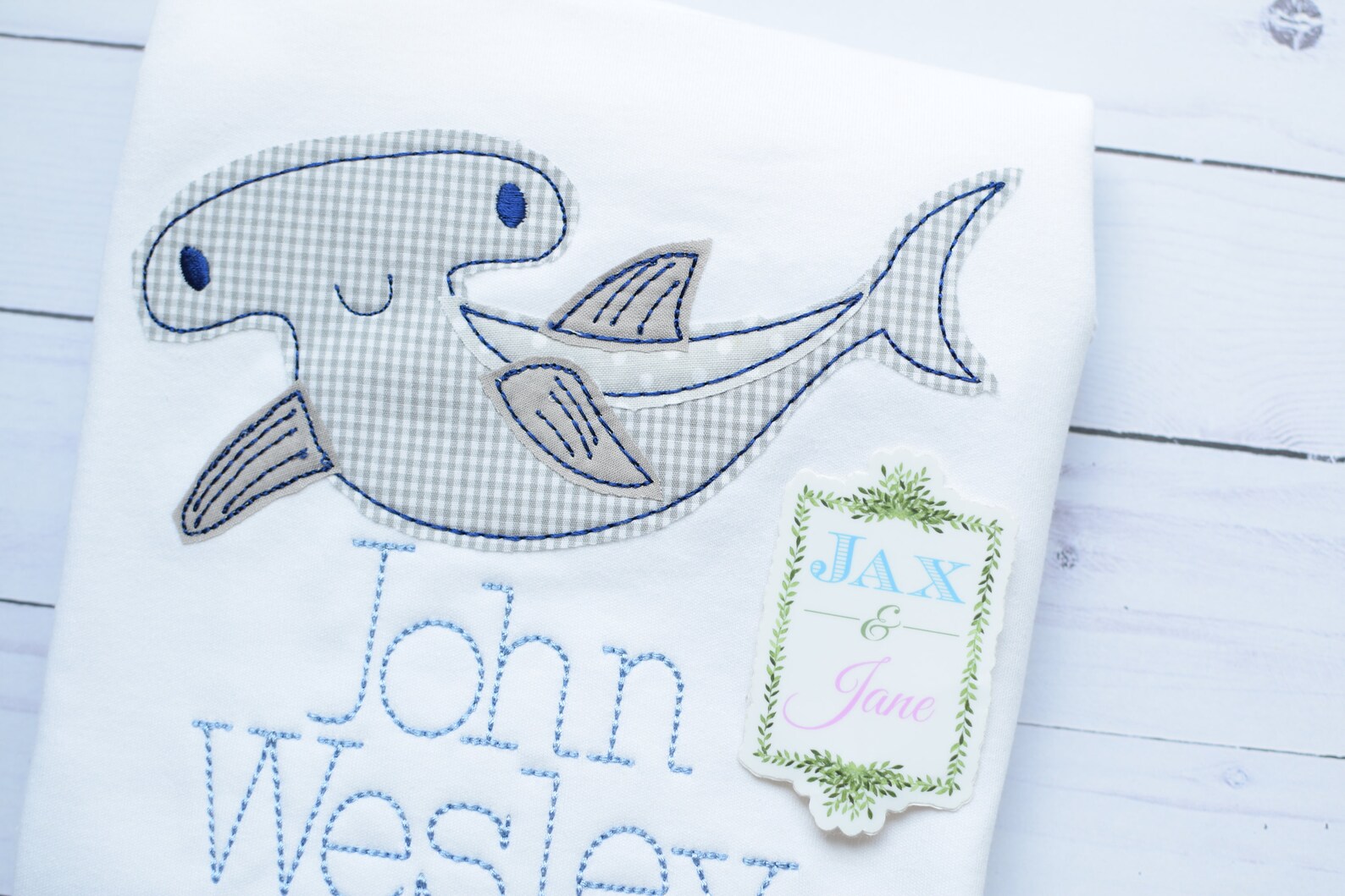 Hammerhead Shark Applique Design, Bean Stitch Embroidery (digital ...