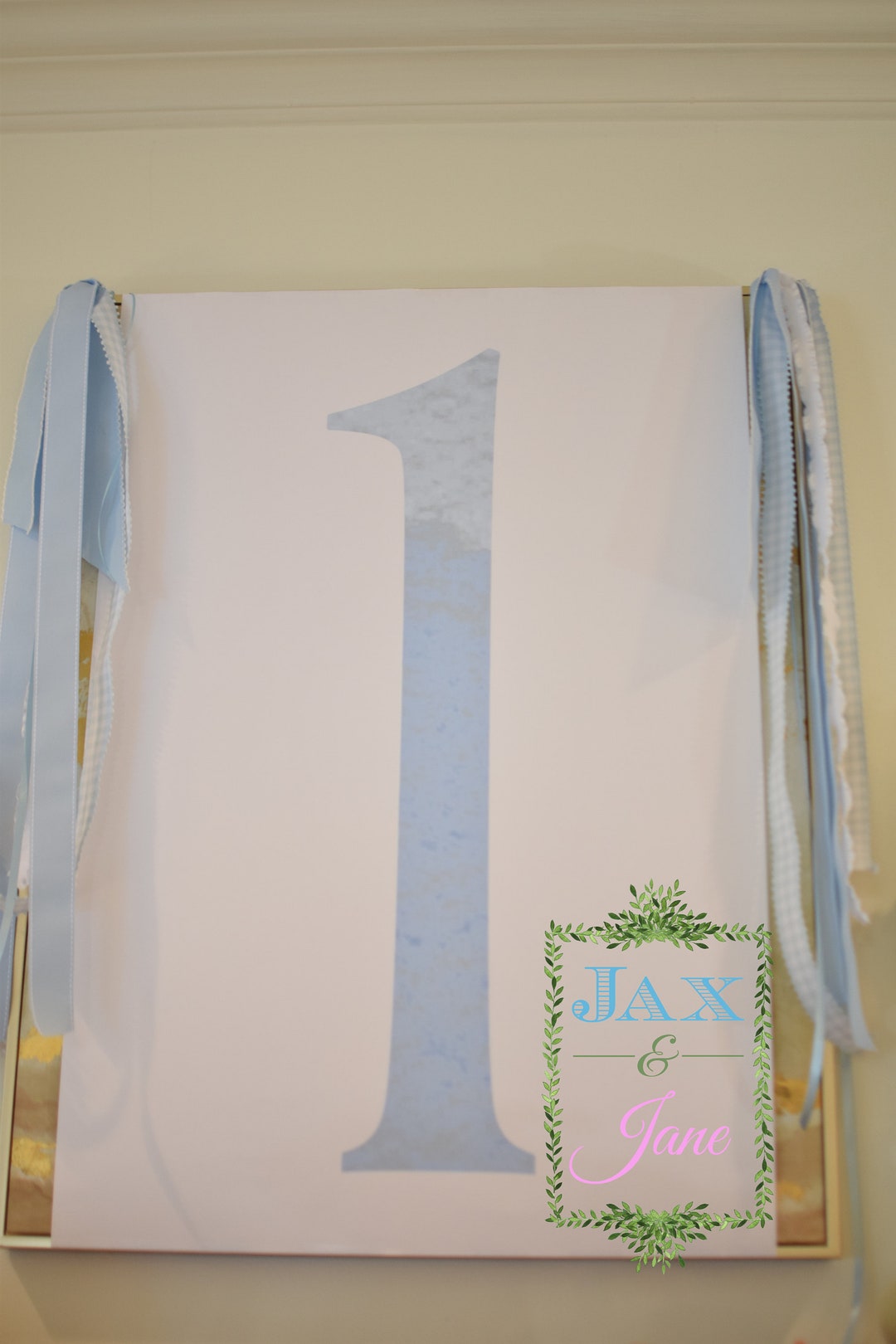 PRINTABLE Watercolor 1, First Birthday Blue Banner, Printable Banner ...