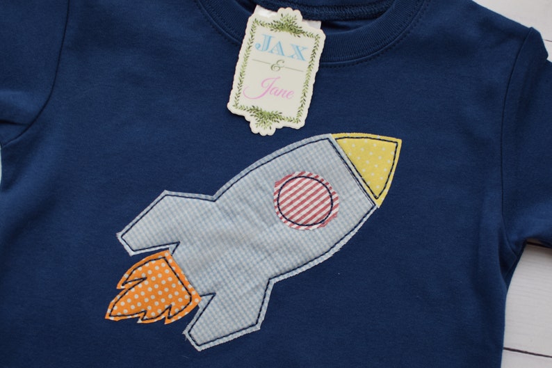 Rocket Ship Applique Design Rocket Embroidery Design Space | Etsy