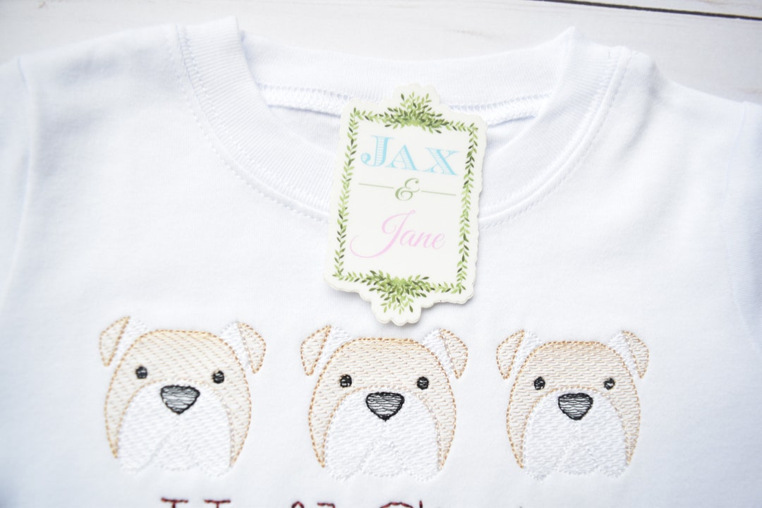 Bulldog Trio Quick Stich Embroidery, Bulldog Embroidery Design ...